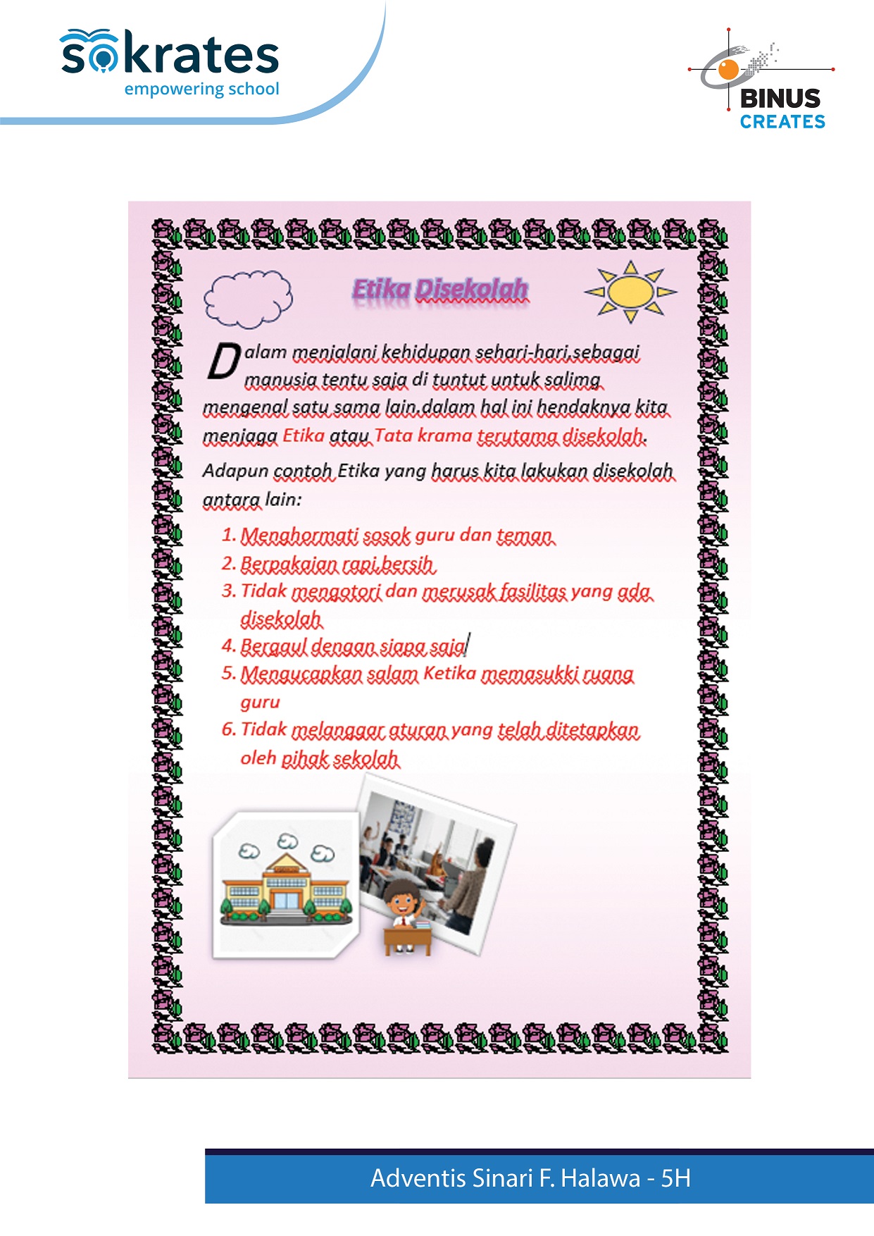 Hasil Karya Siswa Sekolah Semester 1 2023 – 2024 | Sekolah Sutomo 1 ...